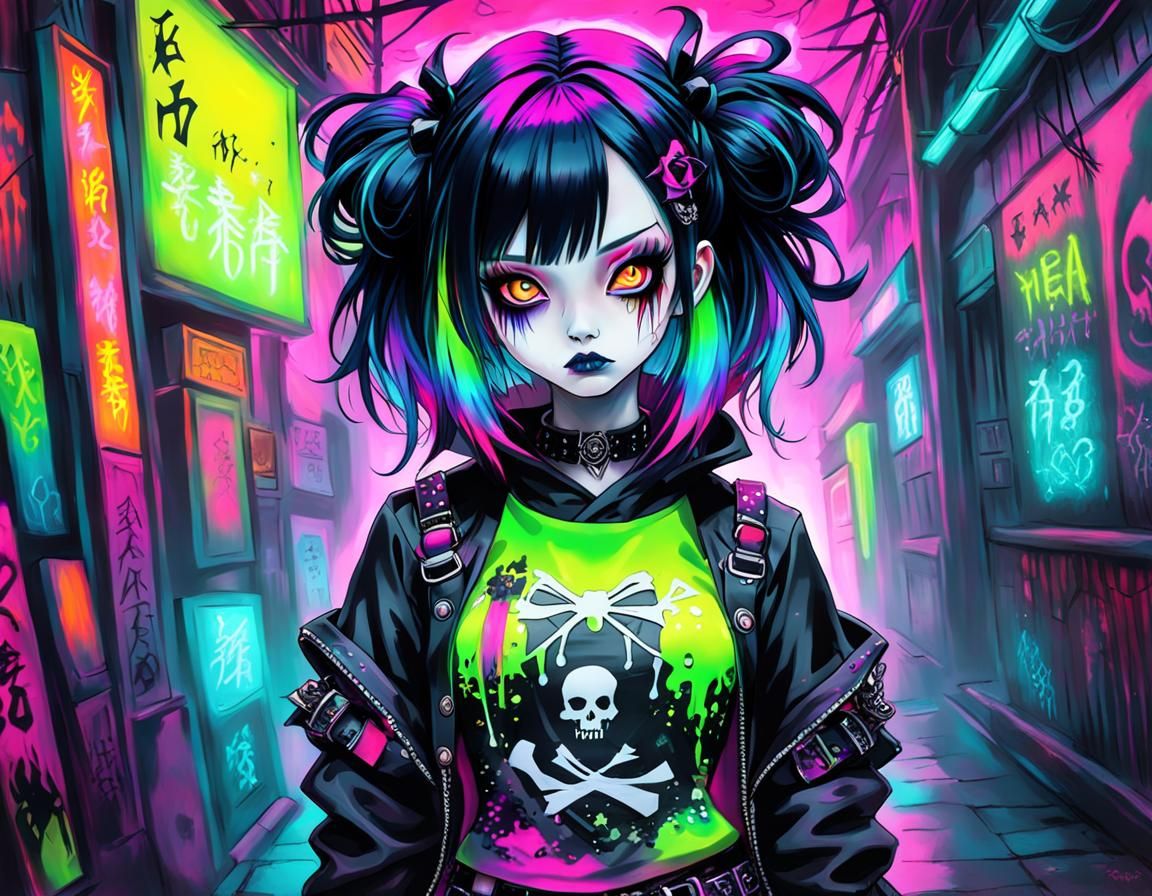 Cartoon Goth Girl Series Ai Generated Artwork Nightcafe Creator
