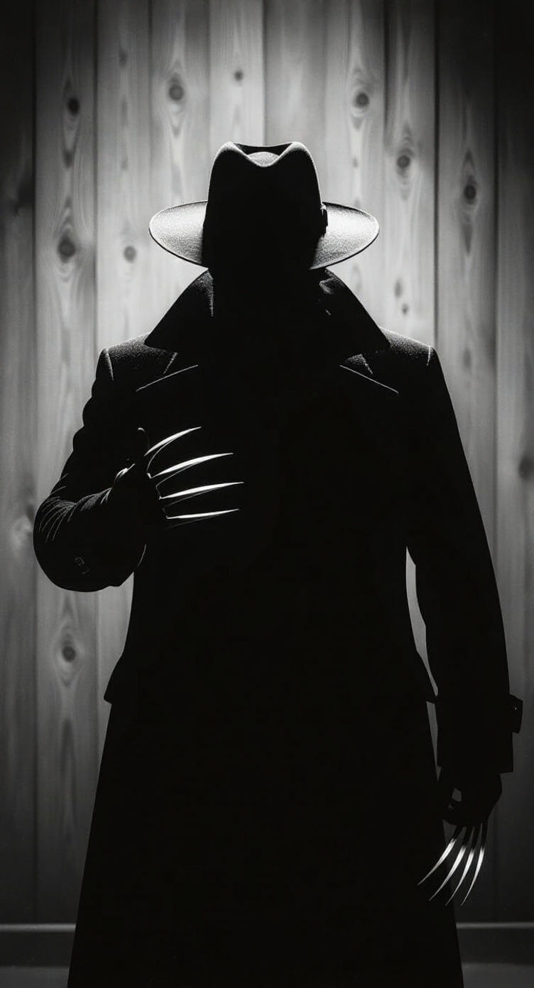 Sinister Silhouette: Noir Horror in Shadow - AI Art