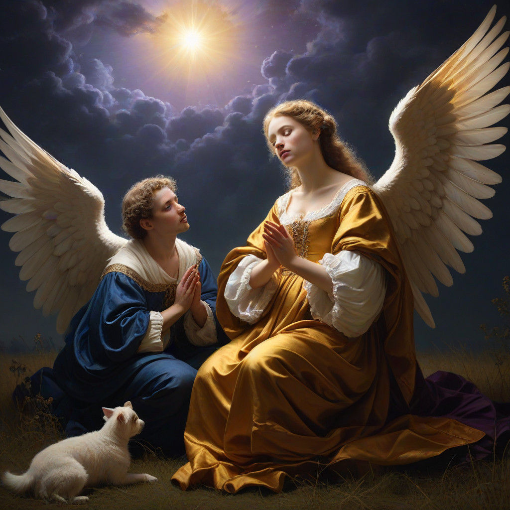 Angels Proclaim the Birth of Jesus in a Baroque Ma... - AI Art