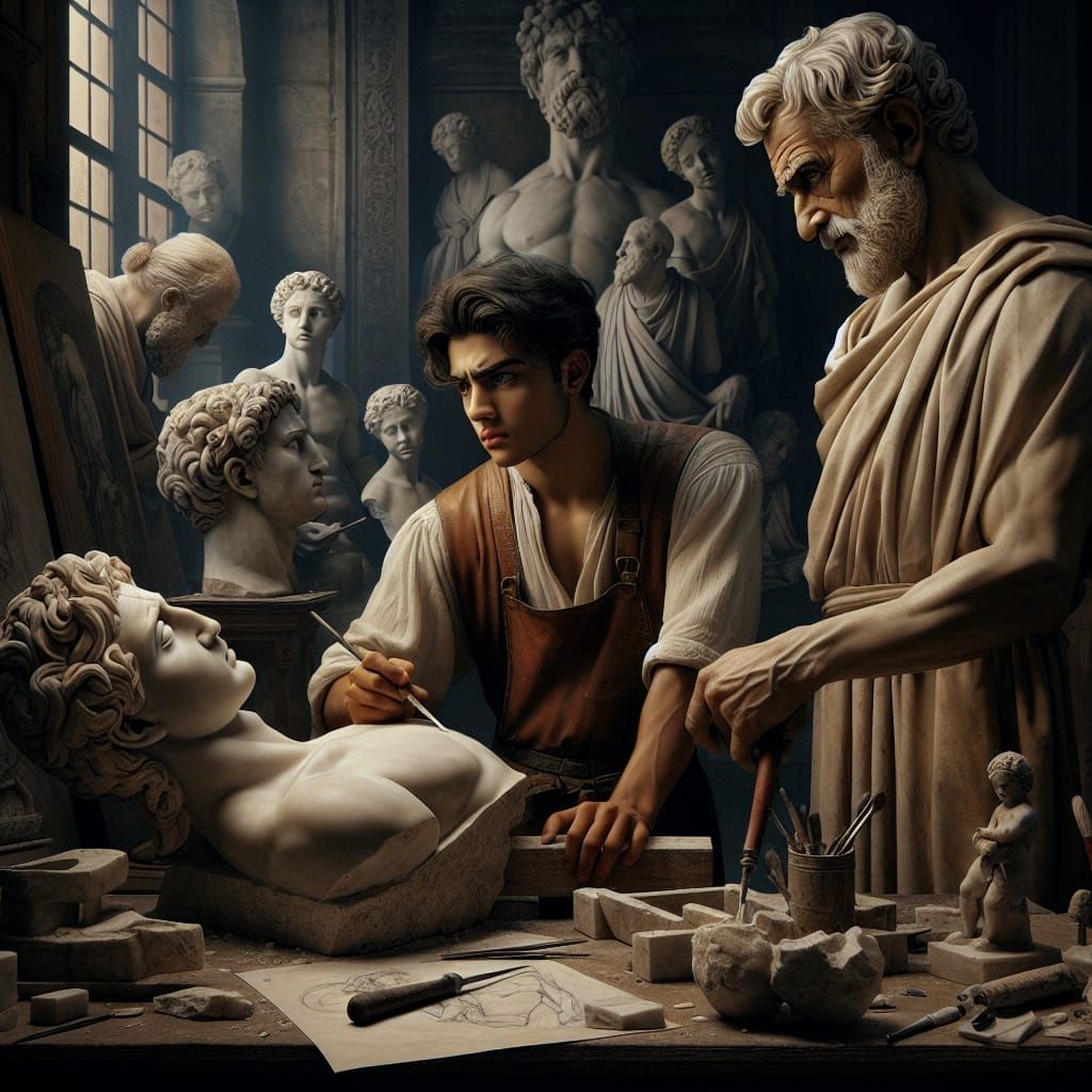 The Sculptor's Apprentice - AI Generated Artwork - NightCafe Creator