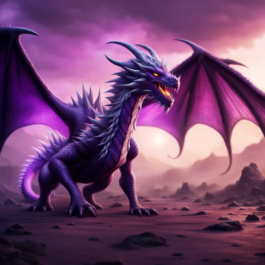 Spiky Purple dragon - AI Generated Artwork - NightCafe Creator