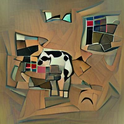 Cubism of a sad cow - AI Generated Artwork - NightCafe Creator