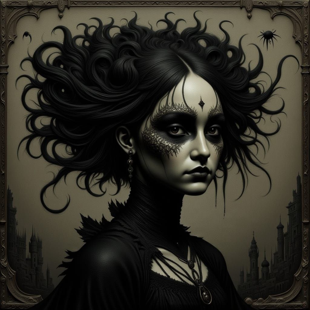 A Gothic girl portrait. macabre/gr...