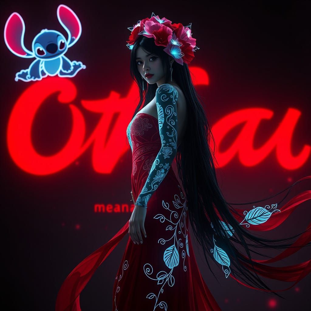 Ethereal Goth Lilo in Mystical Wonderland - AI Art