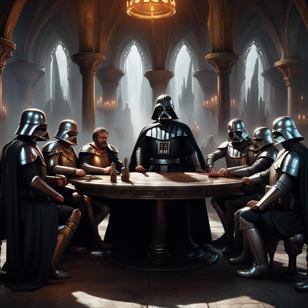 King Arthur and the Round Table, Darth Vader Style - AI Generated ...