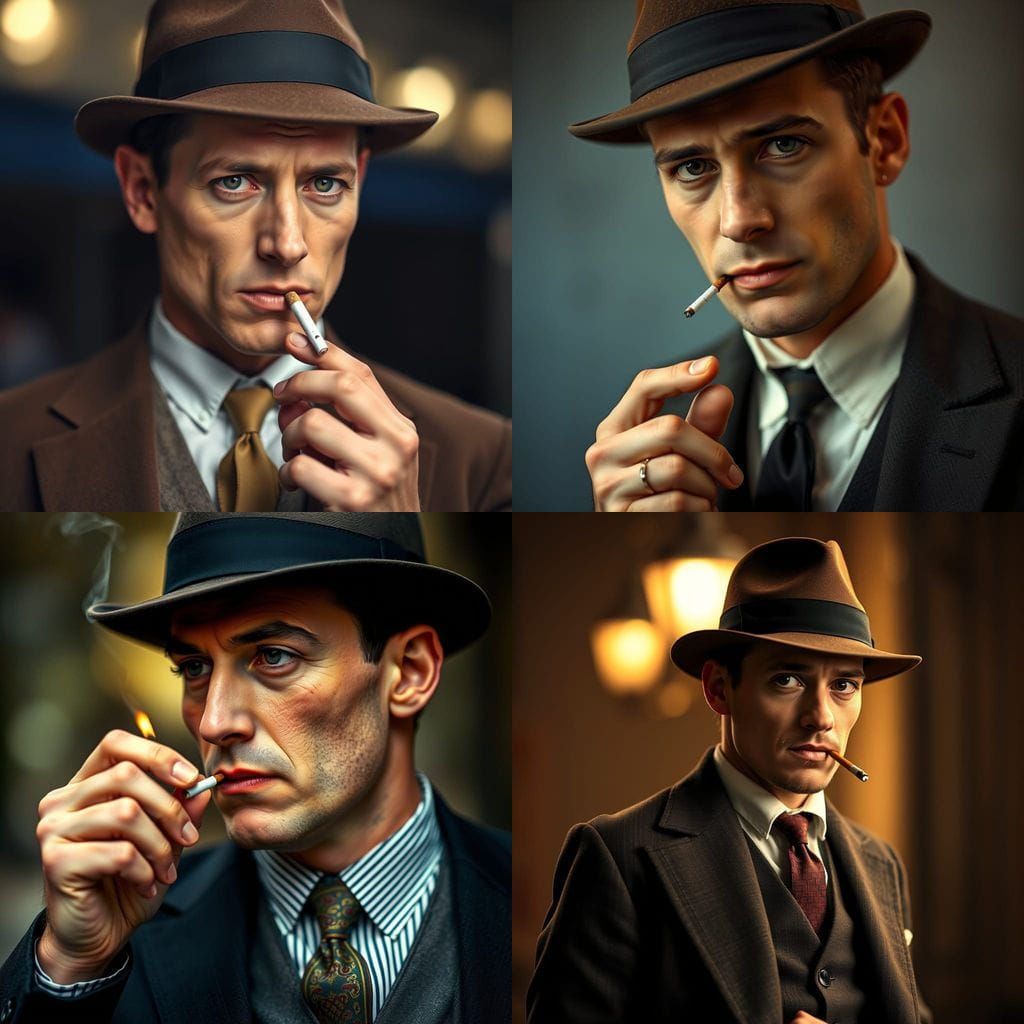 Vintage-Style Journalist in a Suit, circa 1919 - AI Art