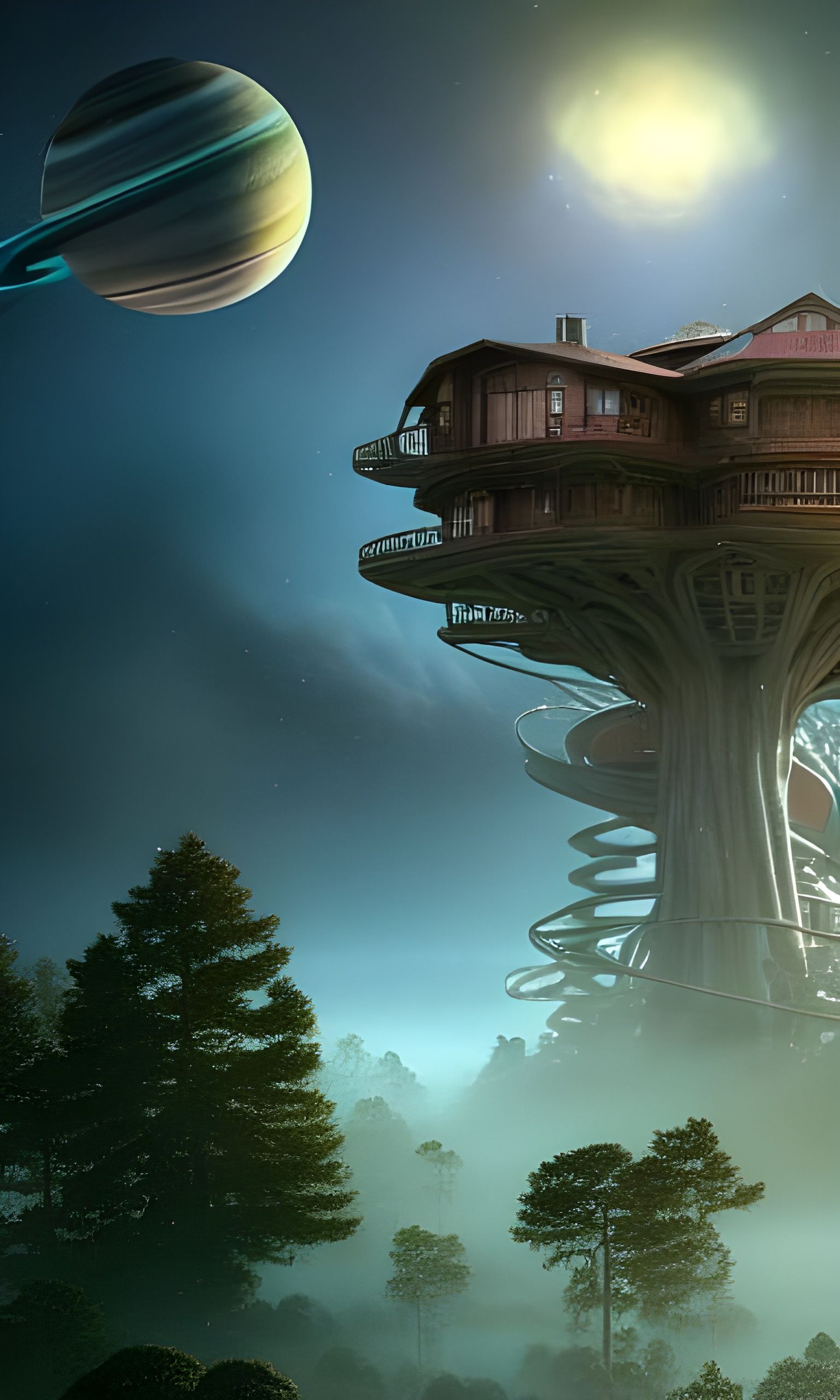 Under an Alien Moon - AI Generated Artwork - NightCafe Creator