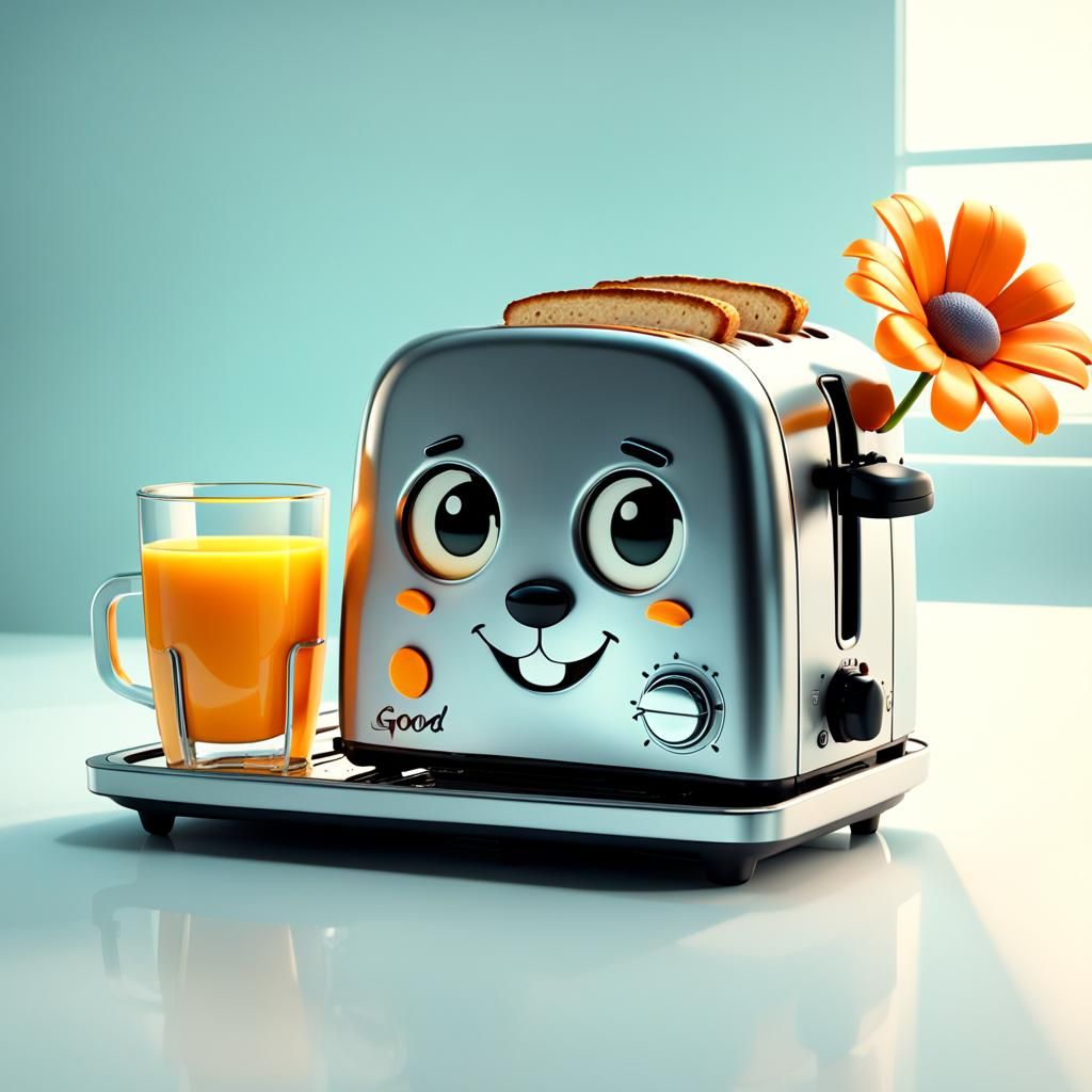 A cartoon toaster - AI Generated Artwork - NightCafe Creator