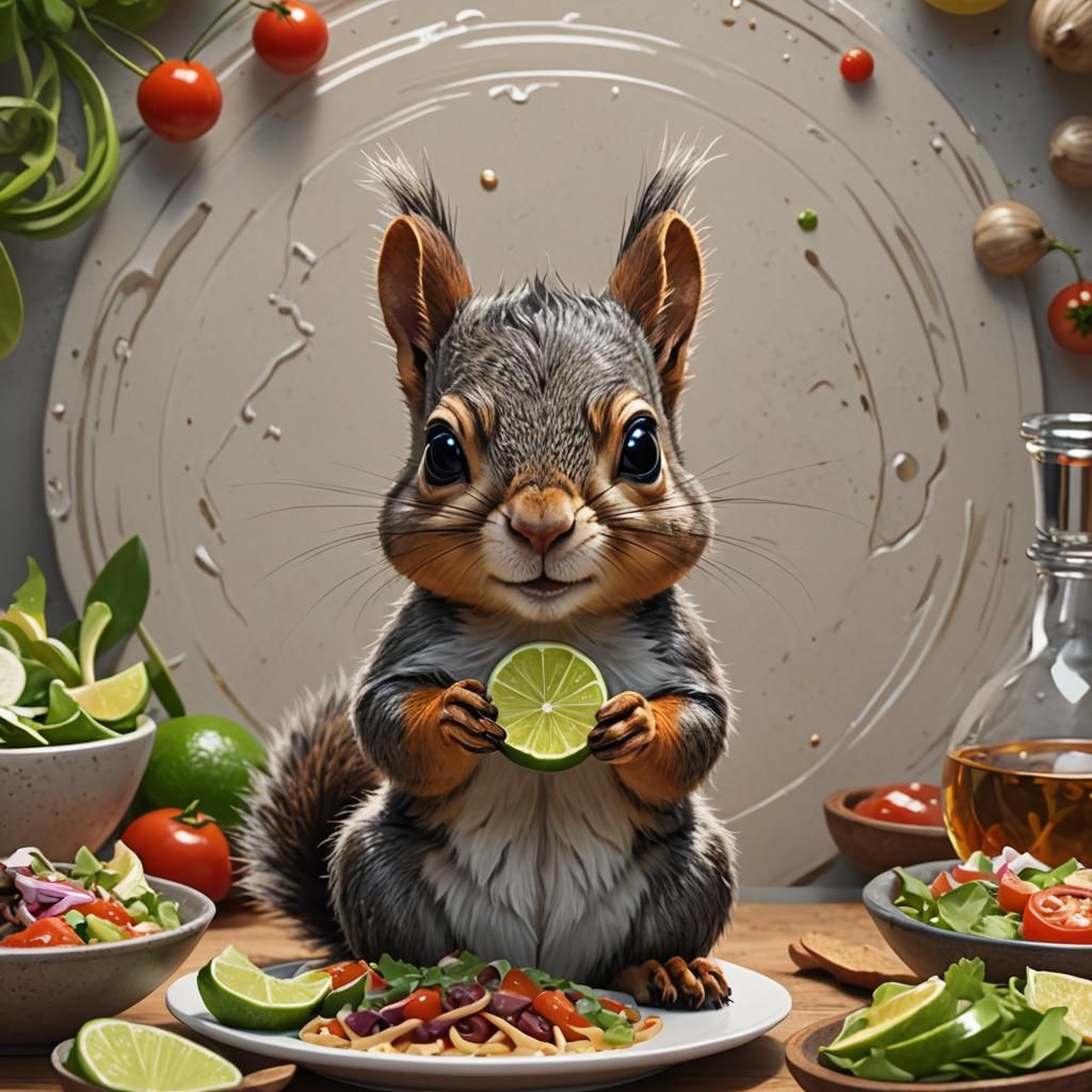 The Limeloving Squirrel. - AI Generated Artwork - NightCafe Creator