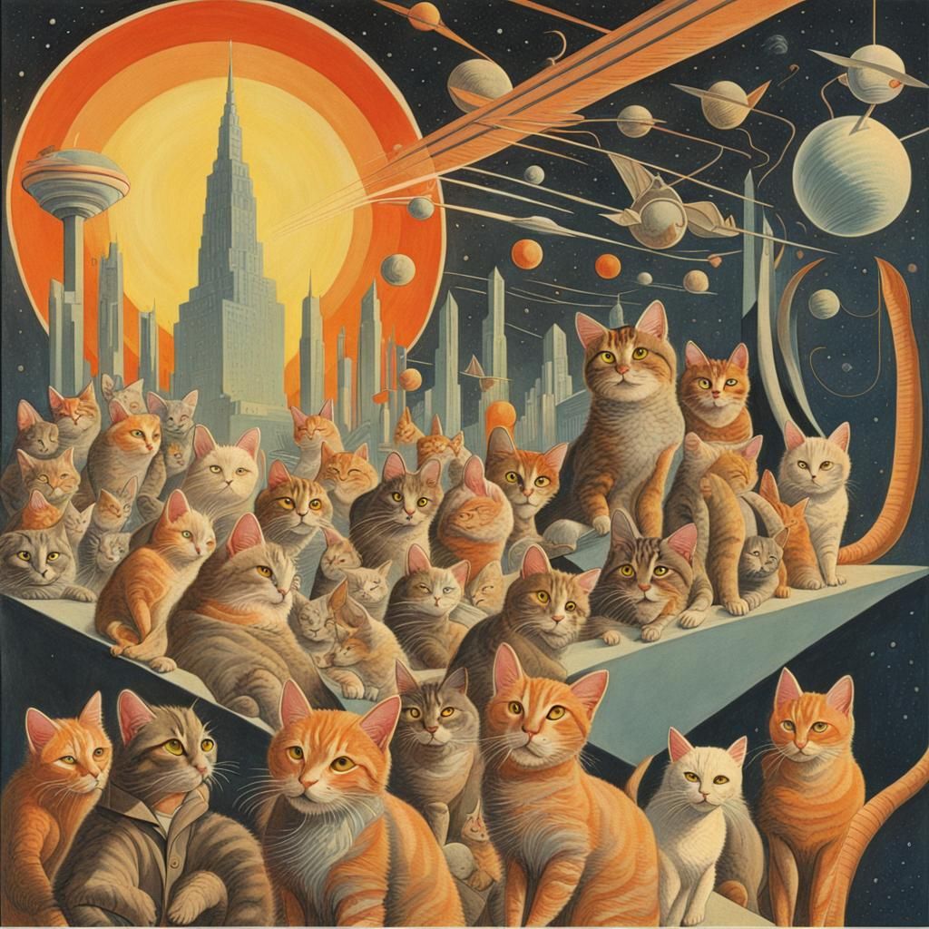 The unstoppable victory of cats - AI Generated Artwork - NightCafe Creator