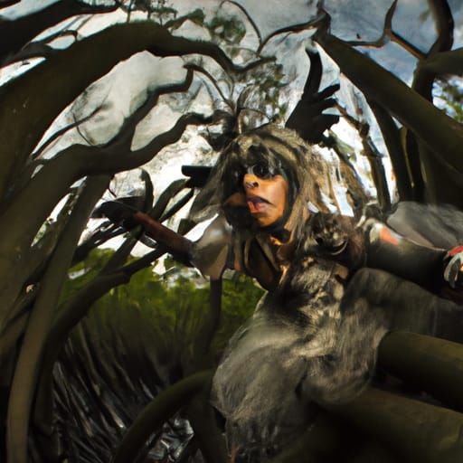 Dark Fairy - Ethereal Demon Fairy Portrait Among Mangrove Tr...