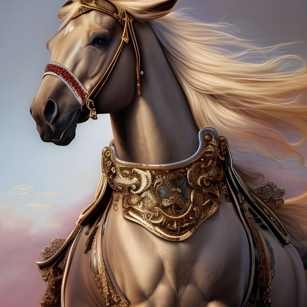 Close-up of a beautiful horse - AI Generated Artwork - NightCafe Creator