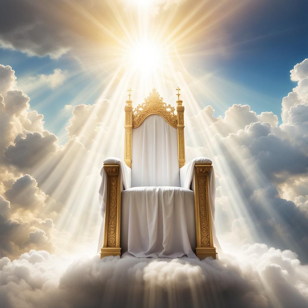 the king welcomes home his faithful servant large white throne and ...