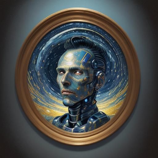 Portrait of Android in the style of Vincent van Gogh