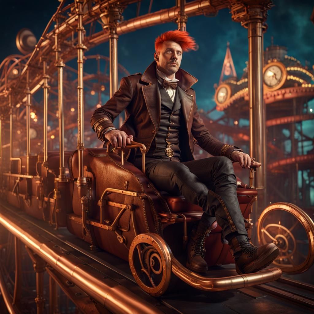 Steampunk Rollercoaster - AI Generated Artwork - NightCafe Creator