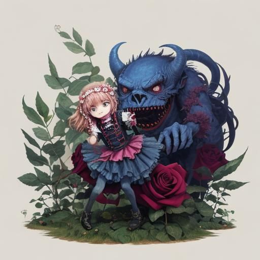 rose monster and prey - AI Generated Artwork - NightCafe Creator