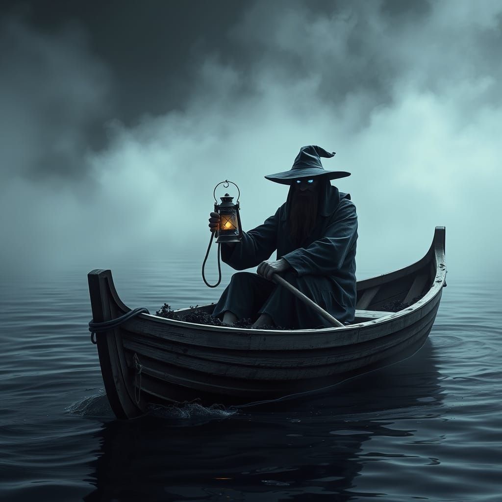 Greek mythological figure Charon, - Charon's Elegy on the Ri...