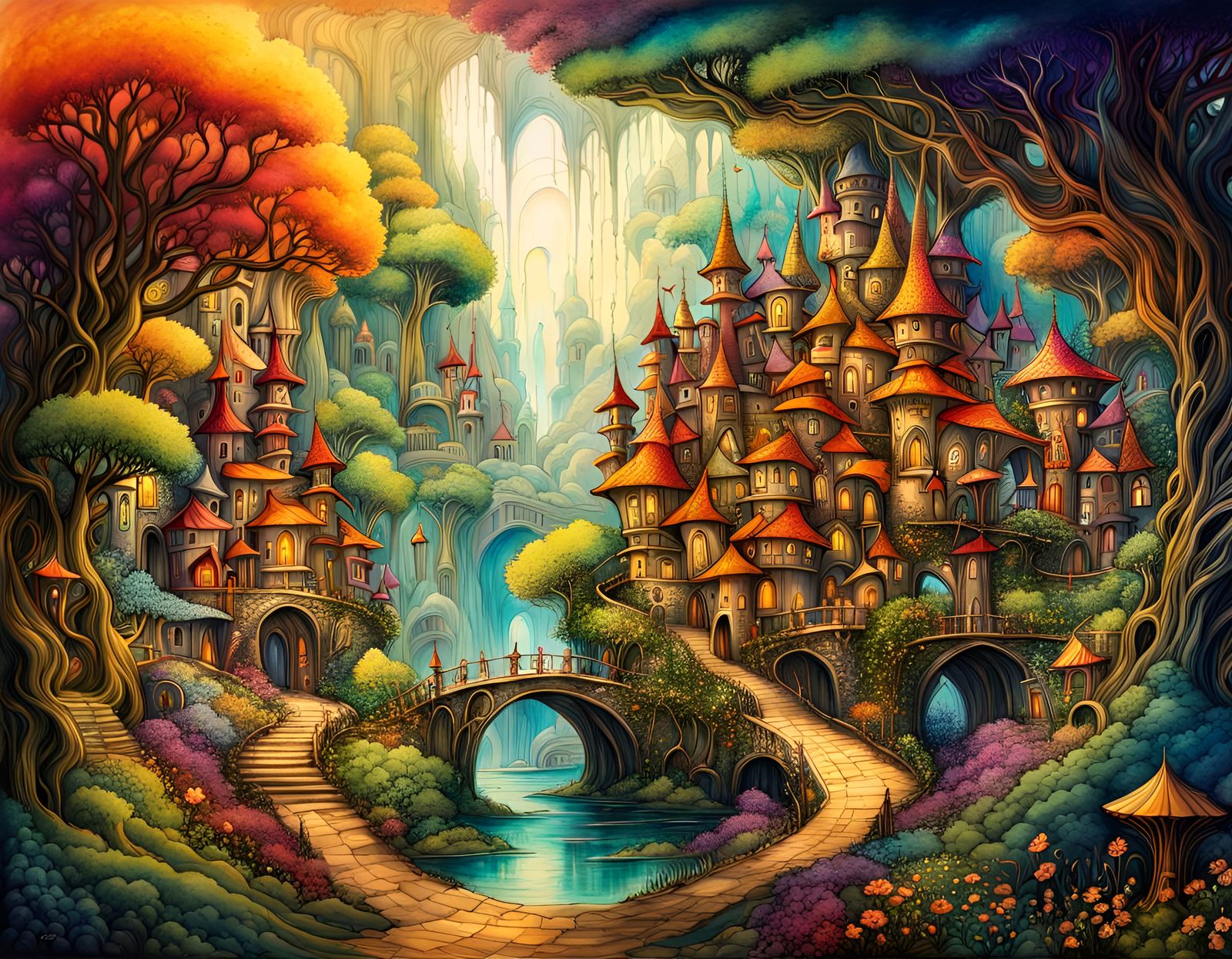 A Fae City - AI Generated Artwork - NightCafe Creator