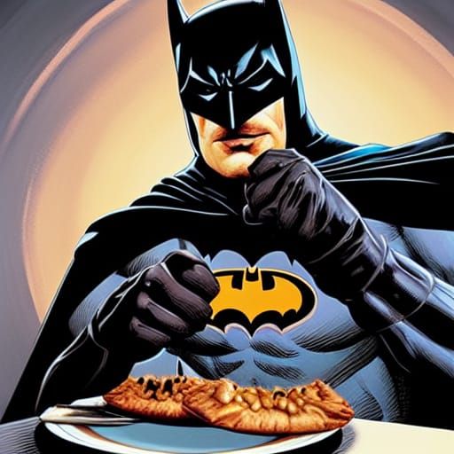 Batman eating an empanada Mark Brooks and Dan Mumford, comic book art ...