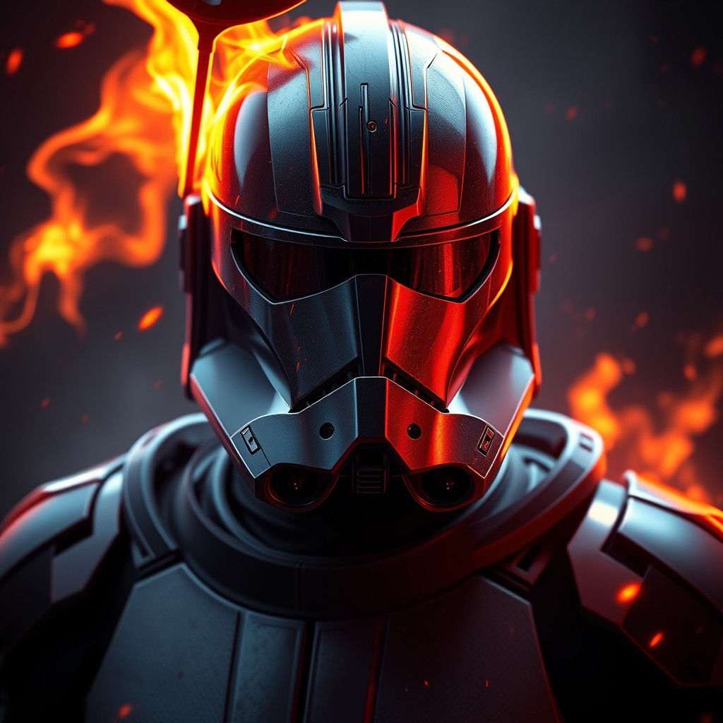 Dark clone trooper with fire - Dark Clone Trooper in Fiery H...