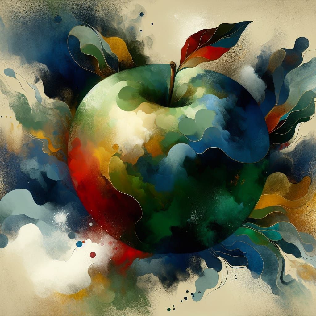 Apple in Abstract expressionism - AI Generated Artwork - NightCafe Creator