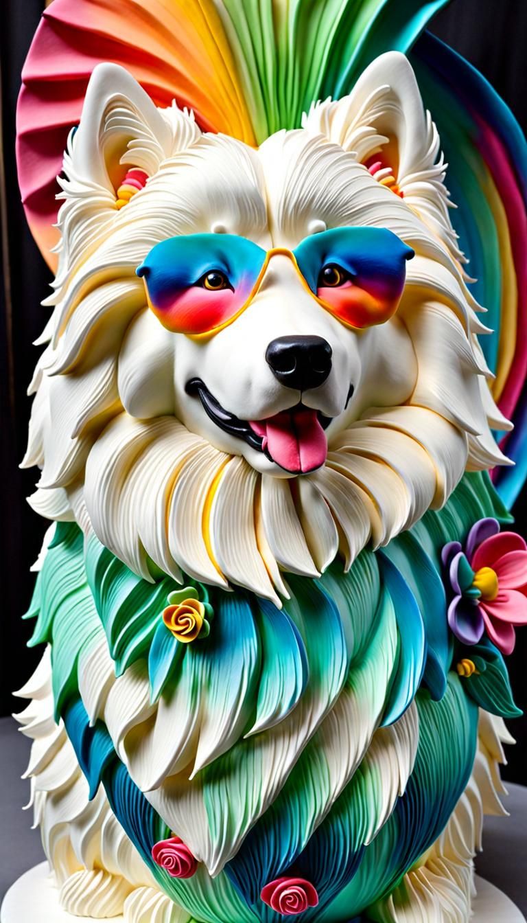 Samoyed cake sculpture - AI Generated Artwork - NightCafe Creator