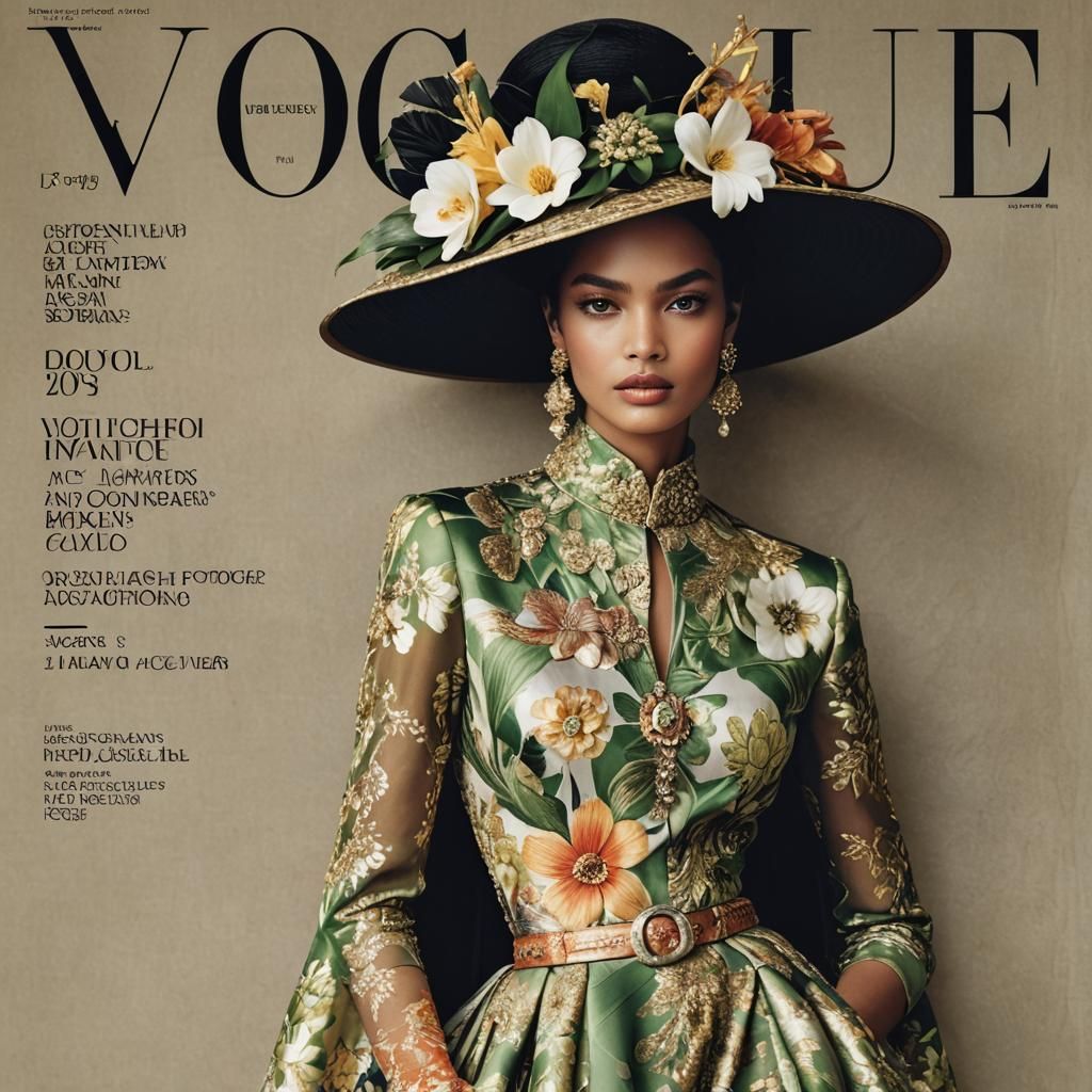 an exotic high class model on the cover of Vogue - AI Generated Artwork ...