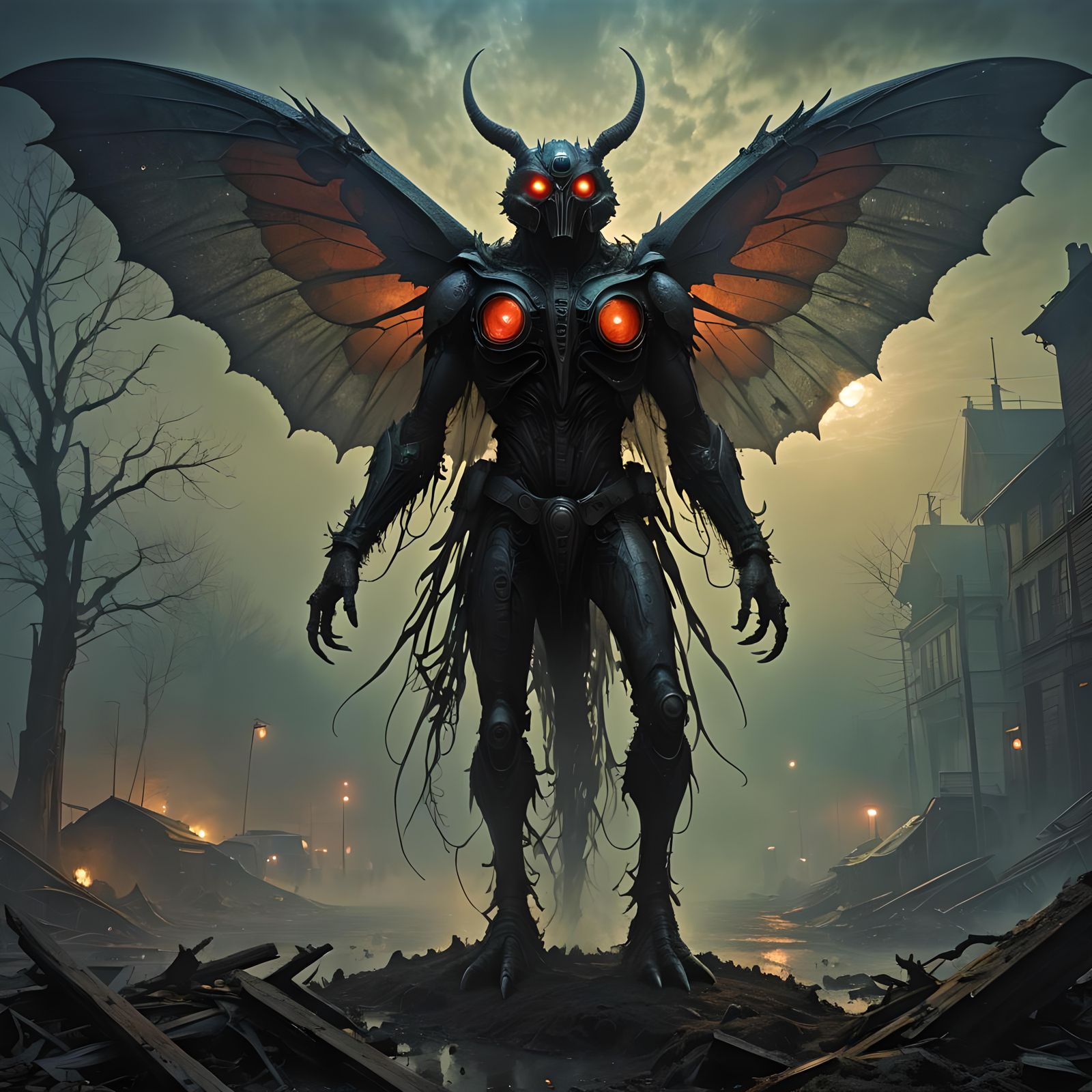 Mothman Revealed! (Demon Series) - AI Generated Artwork - NightCafe Creator