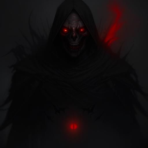 glowing evil red eyes shrouded in mist at midnight - AI Generated ...