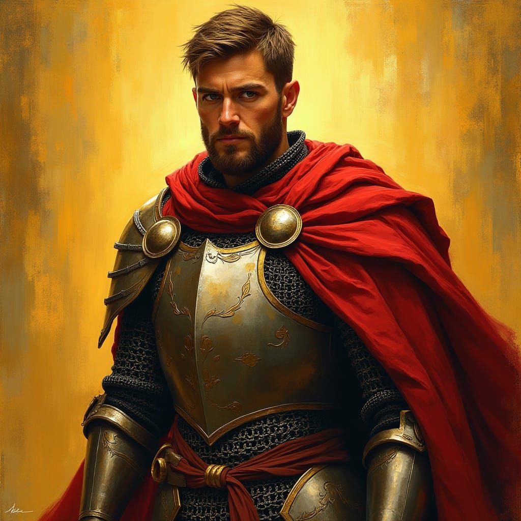 Human Paladin Portrait in Dramatic Lighting Style - AI Art
