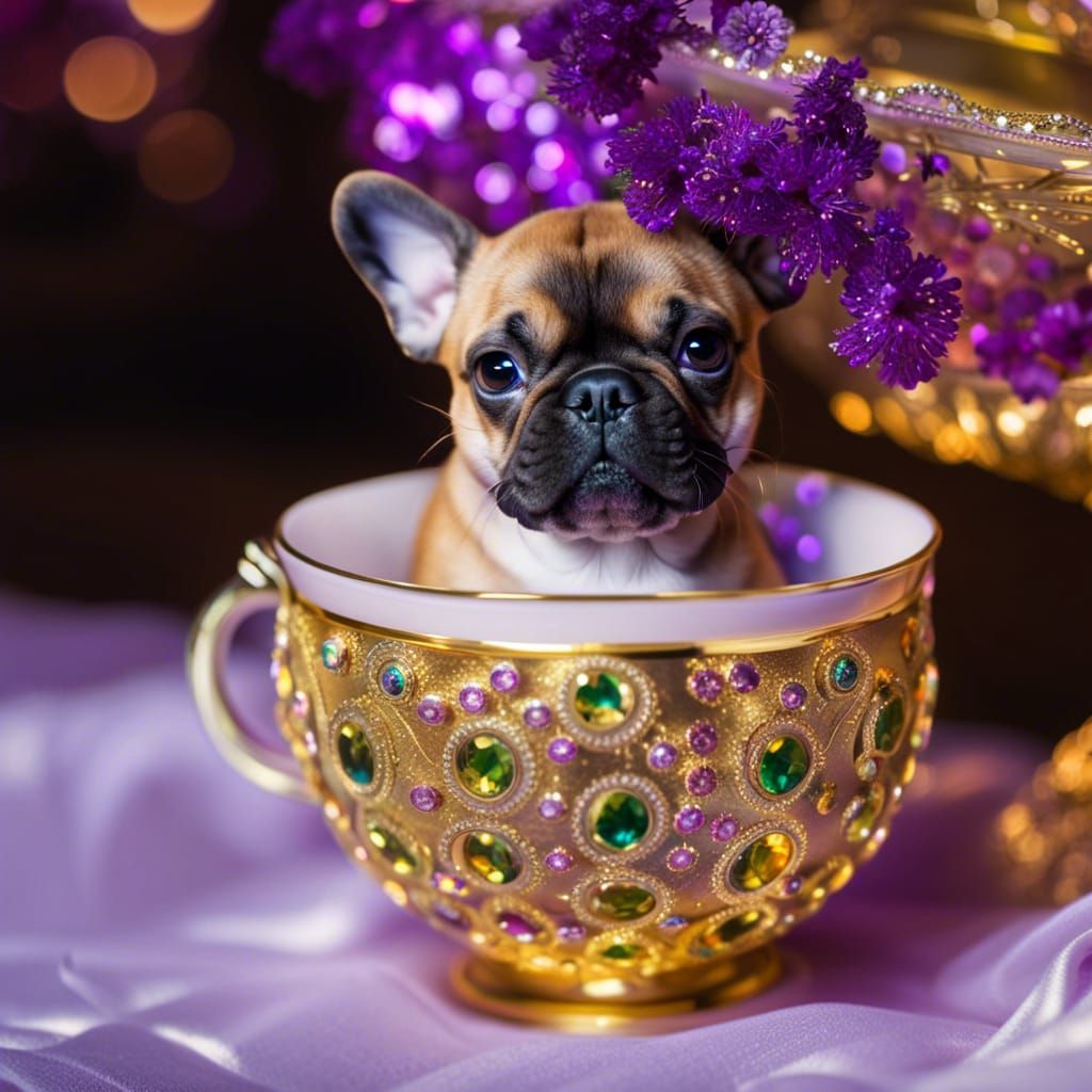 Teacup Frenchie - AI Generated Artwork - NightCafe Creator