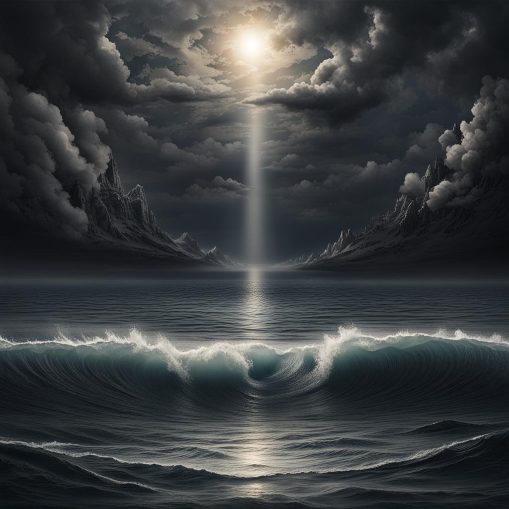 However, the earth was desolate and formless, and darkness spread over ...