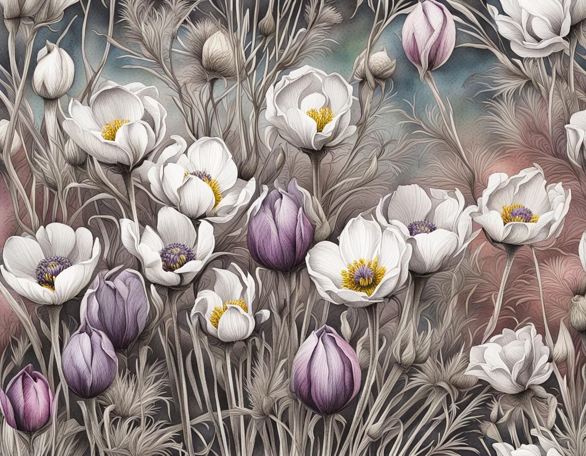 Whispers of Spring: A Botanical Portrait of Prairie Crocus The Elegance ...