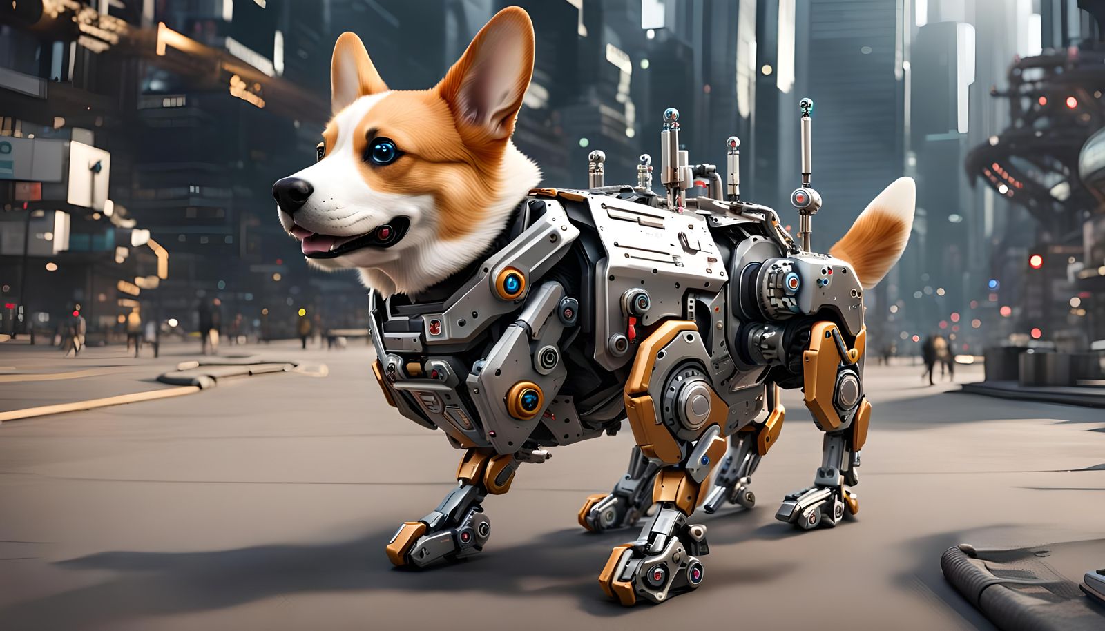 Cyborg robot corgi dog. intricate mech details - AI Generated Artwork ...