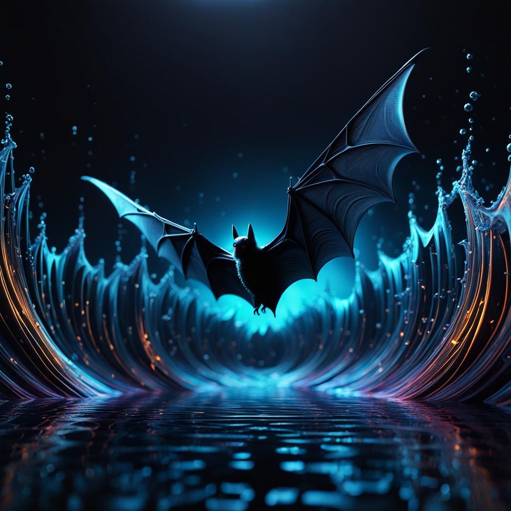 reflecting sound waves of a bat - AI Generated Artwork - NightCafe Creator