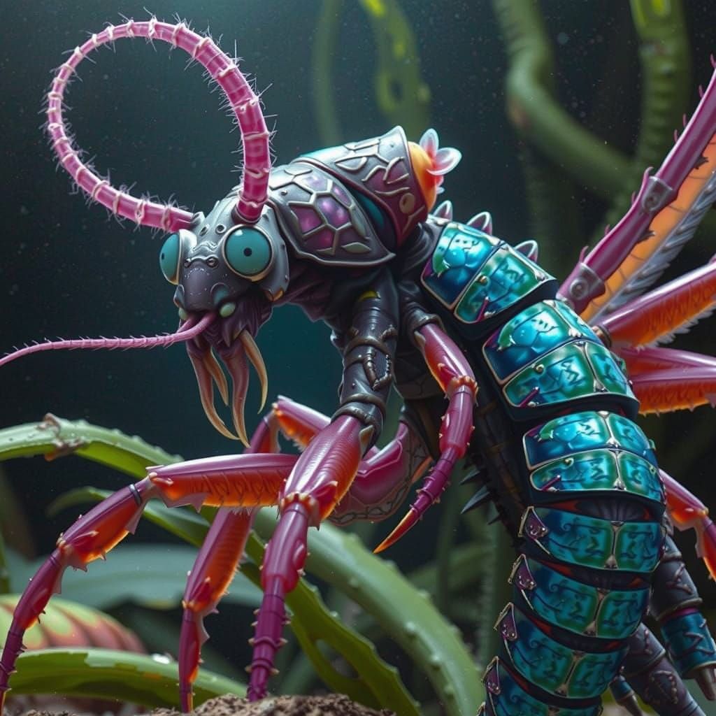 Ethereal Xeno-Biological Creatures Inhabit Iridesc... - AI Art