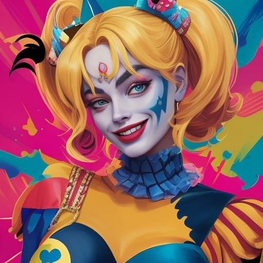Margot Robbie Harley Quinn. - Margot Robbie as Colorful Harl...