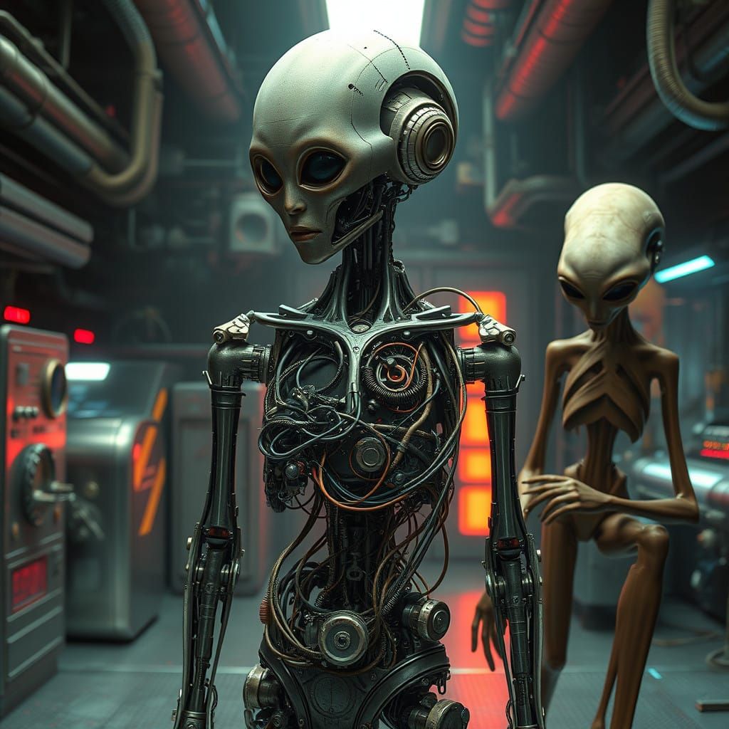 Robot Being Assembled By Aliens - Robot Being Assembled By A...