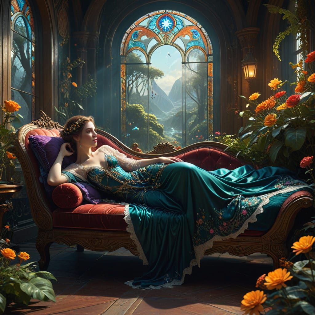 Ethereal Awakening in Vibrant Fantasy Realms - AI Art