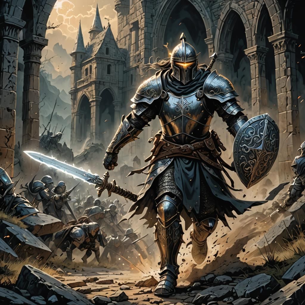 Armored Rune Knight - AI Generated Artwork - NightCafe Creator