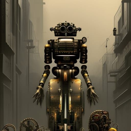 Clockwork Robot - AI Generated Artwork - NightCafe Creator