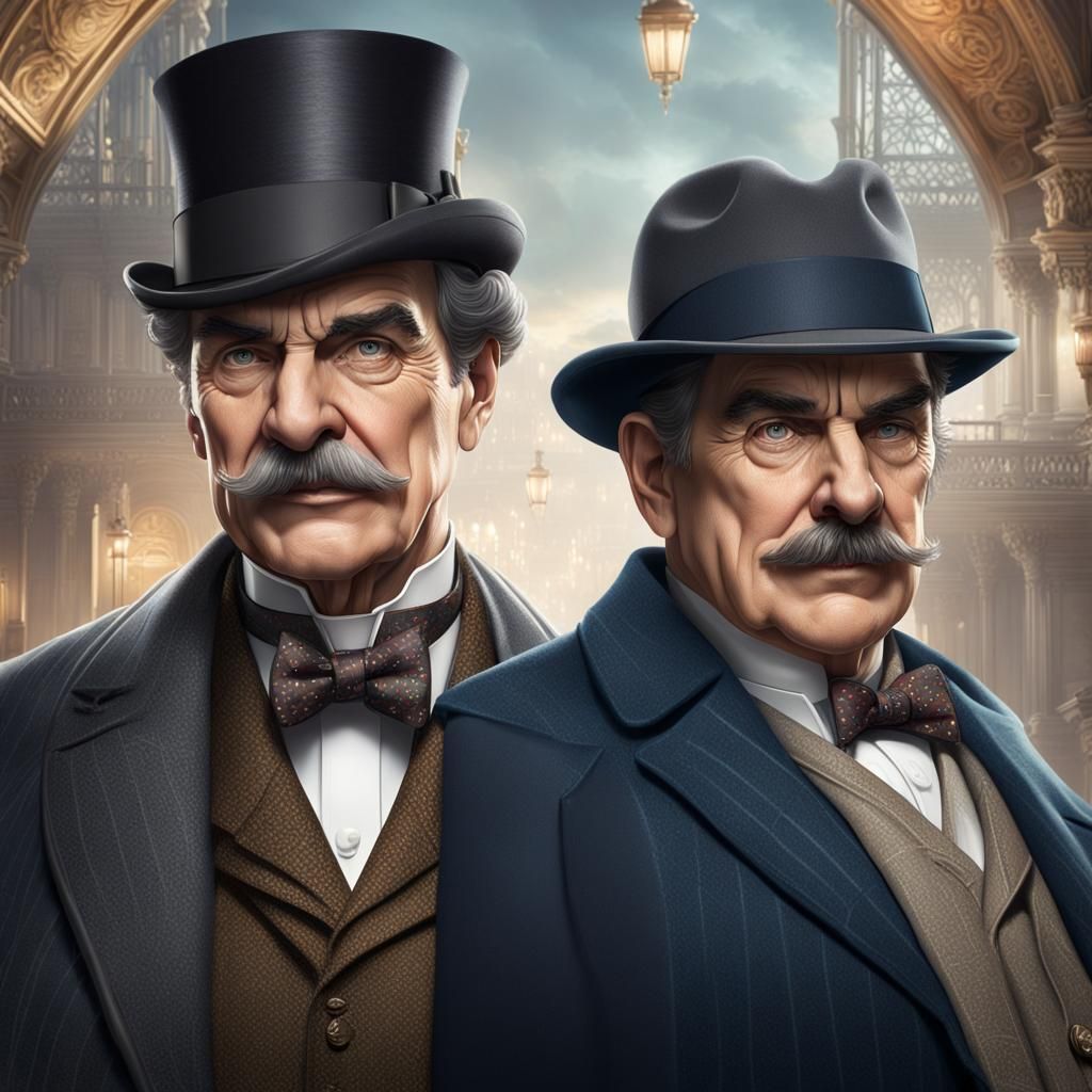 Hercule Poirot played by David Suchet meets Sherlock Holmes played by ...