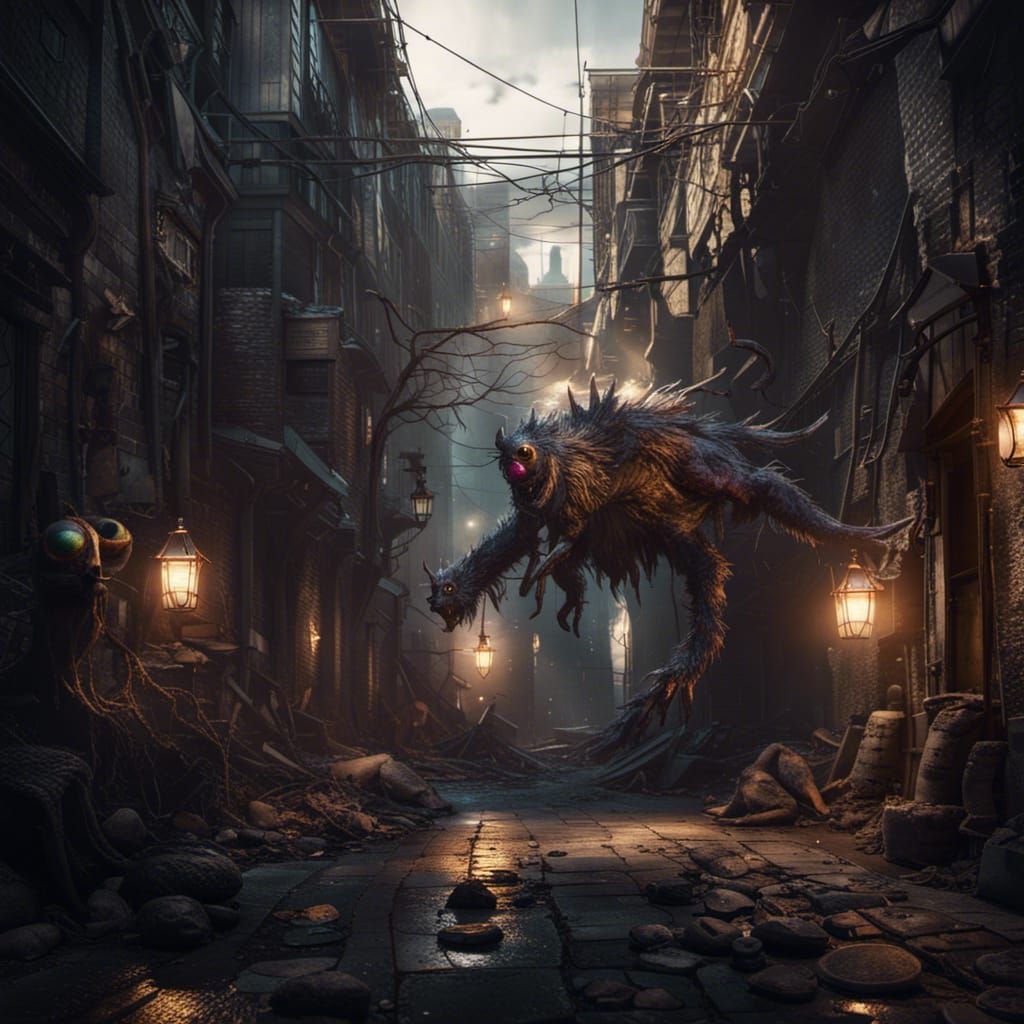 Back Alley Horror - AI Generated Artwork - NightCafe Creator