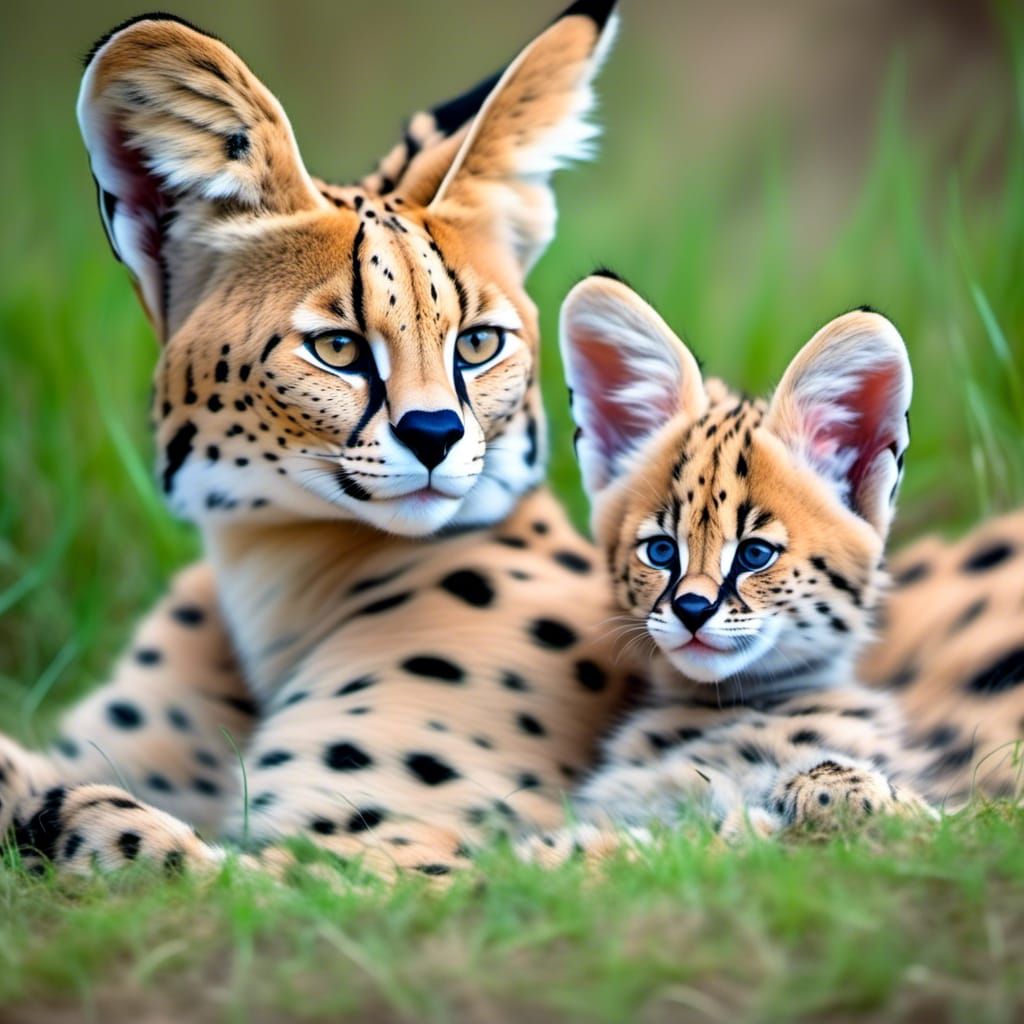 Fine-Tuned Model – Leptailurus serval 16 – 1:1 Format - AI Generated ...