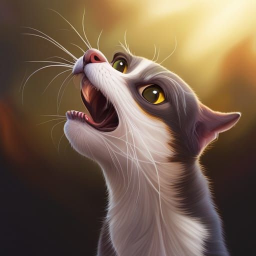 Cat's maw open - AI Generated Artwork - NightCafe Creator