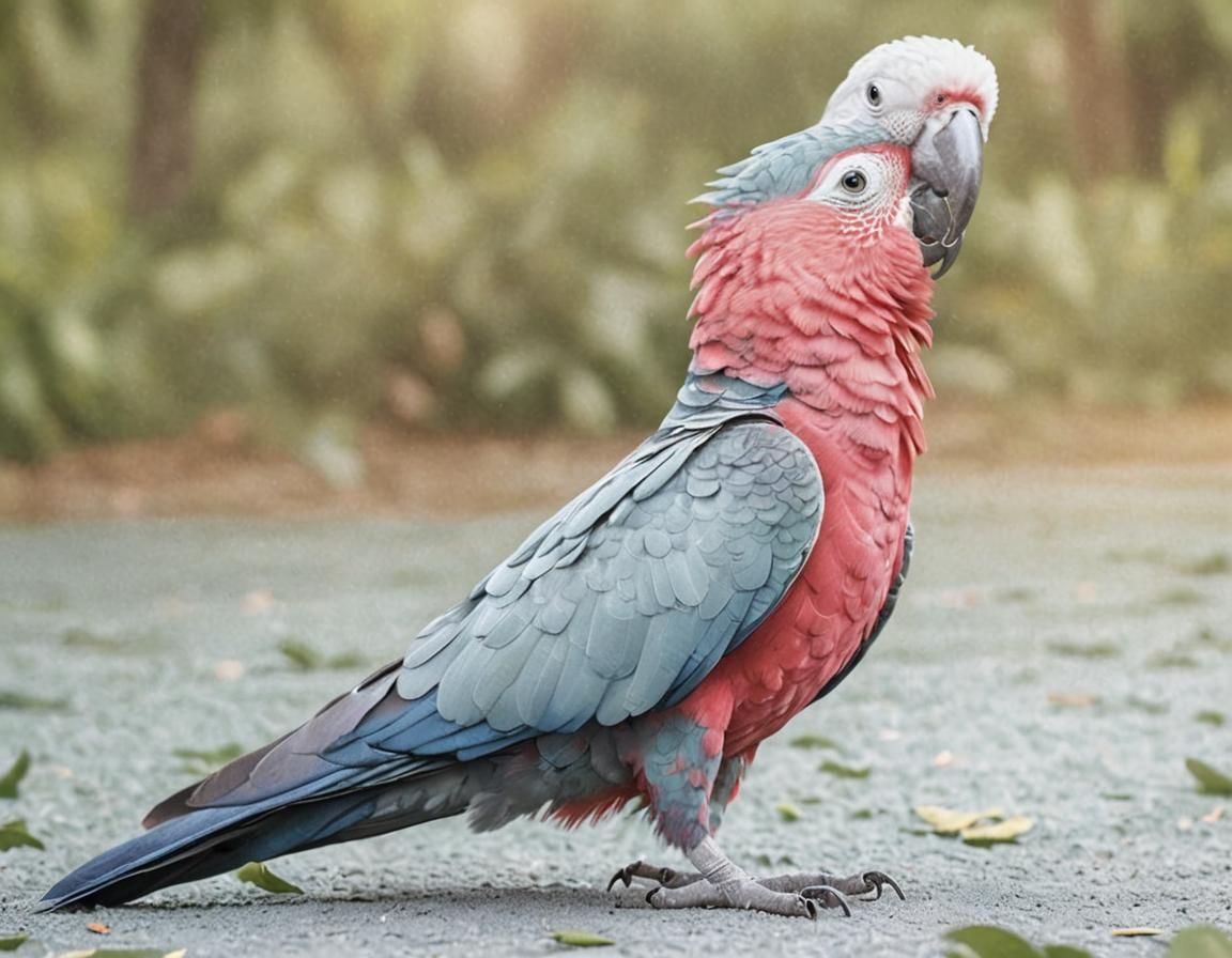 Vibrant Tropical Garden Scene with Parrots in Whim... - AI Art