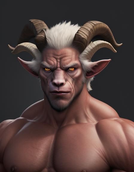 Satan Goat Man massive muscular muscle, 8k resolution concept art ...