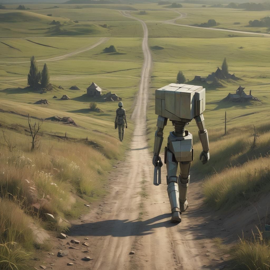 A Robot And It's Master - AI Generated Artwork - NightCafe Creator