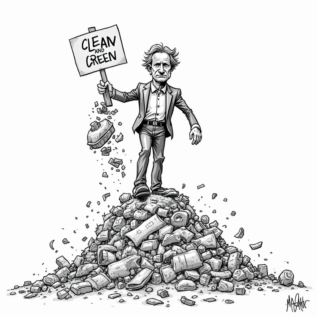 Satirical Editorial Cartoon Exposes Hypocrisy in E... - AI Art