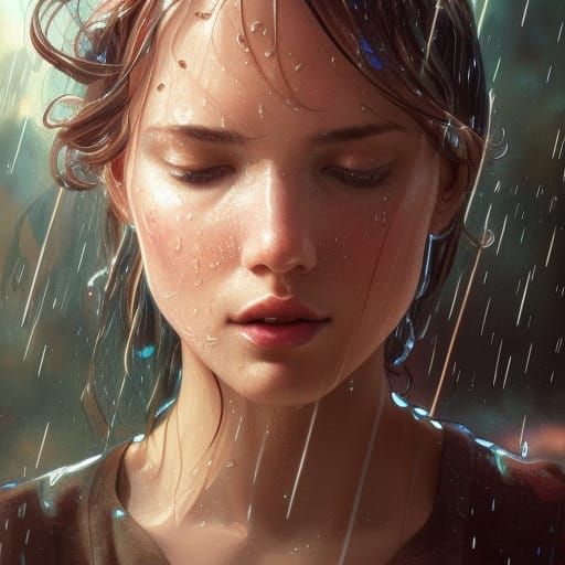 Lost {in the rain} - AI Generated Artwork - NightCafe Creator